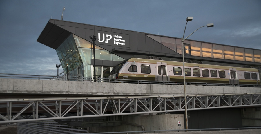 Riding the UP Express in Toronto, Canada